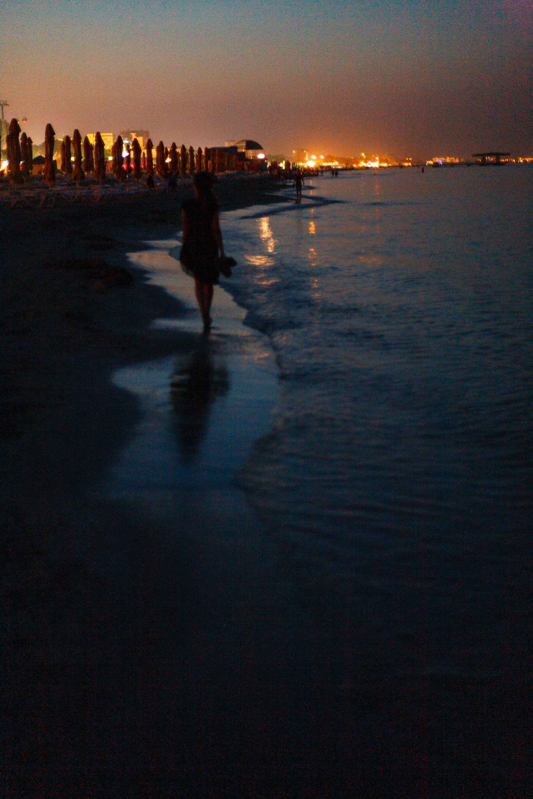 A night walk on the beach, Mamaia, Black Sea, Romania. | Raoul Pop